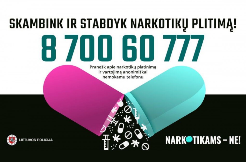 Per savaitę pasitikėjimo linija "Narkotikams NE" gauta daugiau kaip 100 ...